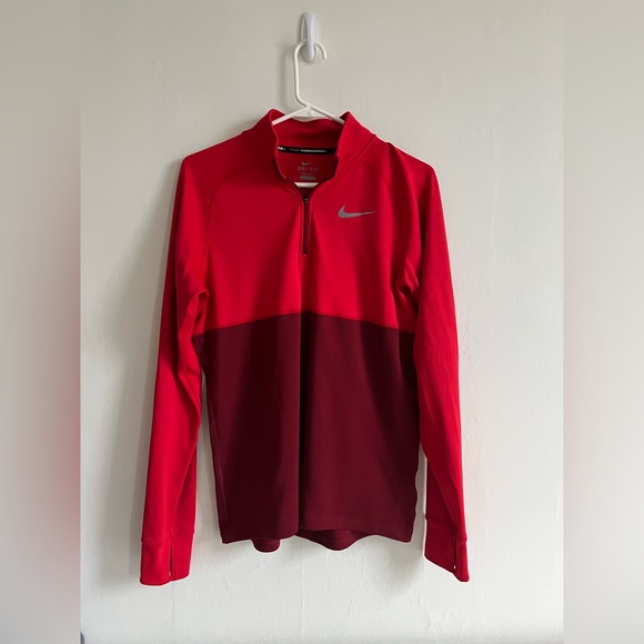 Nike | Shirts | Medium Nike Mens Running Quarter Zip Pullover Red ...